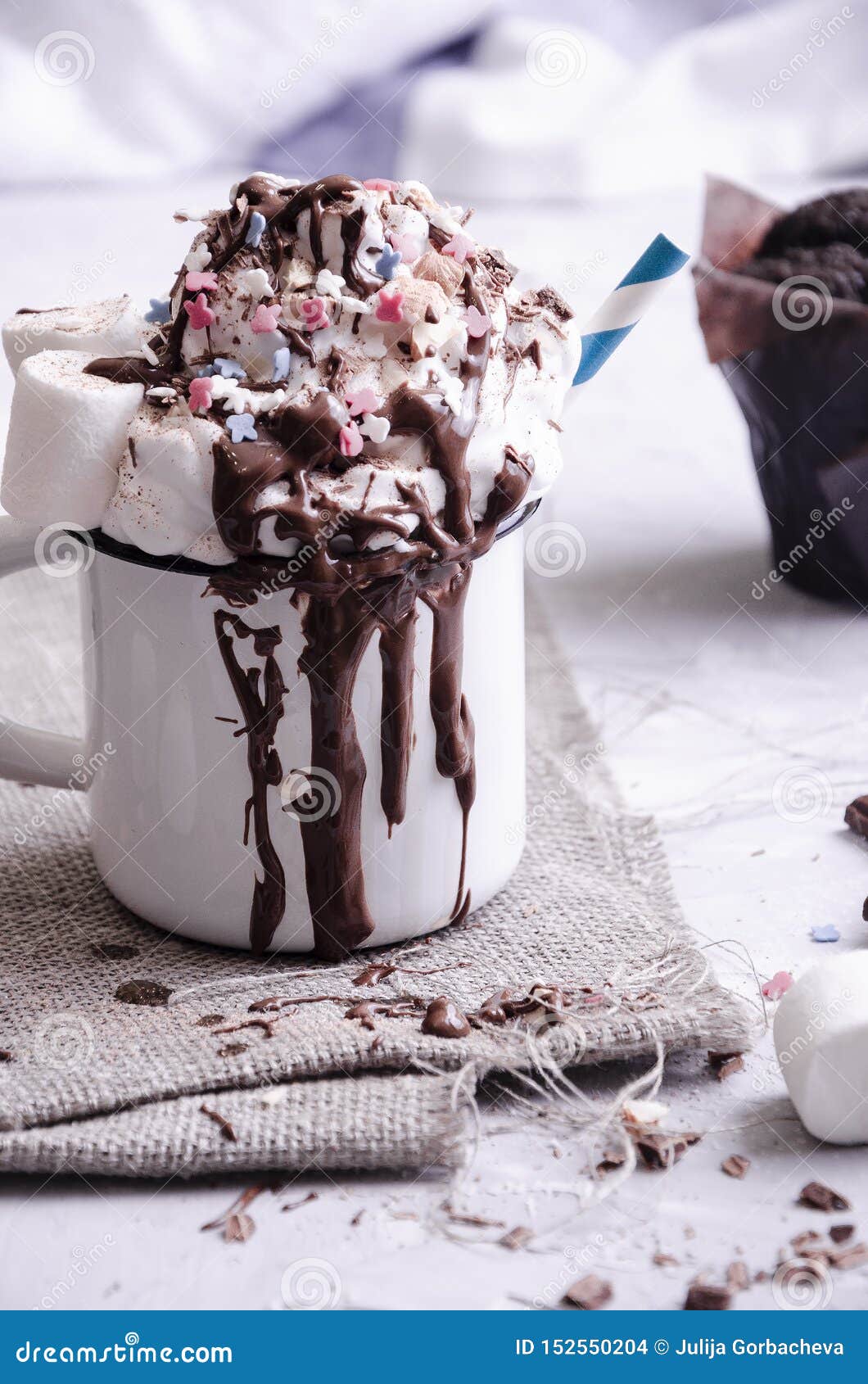 Delicate Dessert with Cream, Powdered Sugar and Berries Stock Photo ...