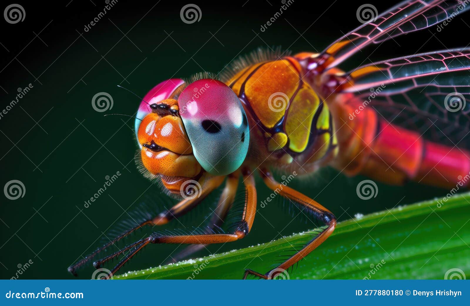 Delicate Dragonfly Resting on Blade of Grass Creating Using Generative ...