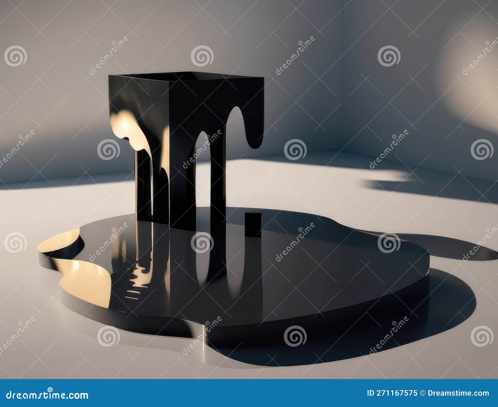 Delicate Dribble of Shimmering Liquid Forming a Tranquil Pool in the ...