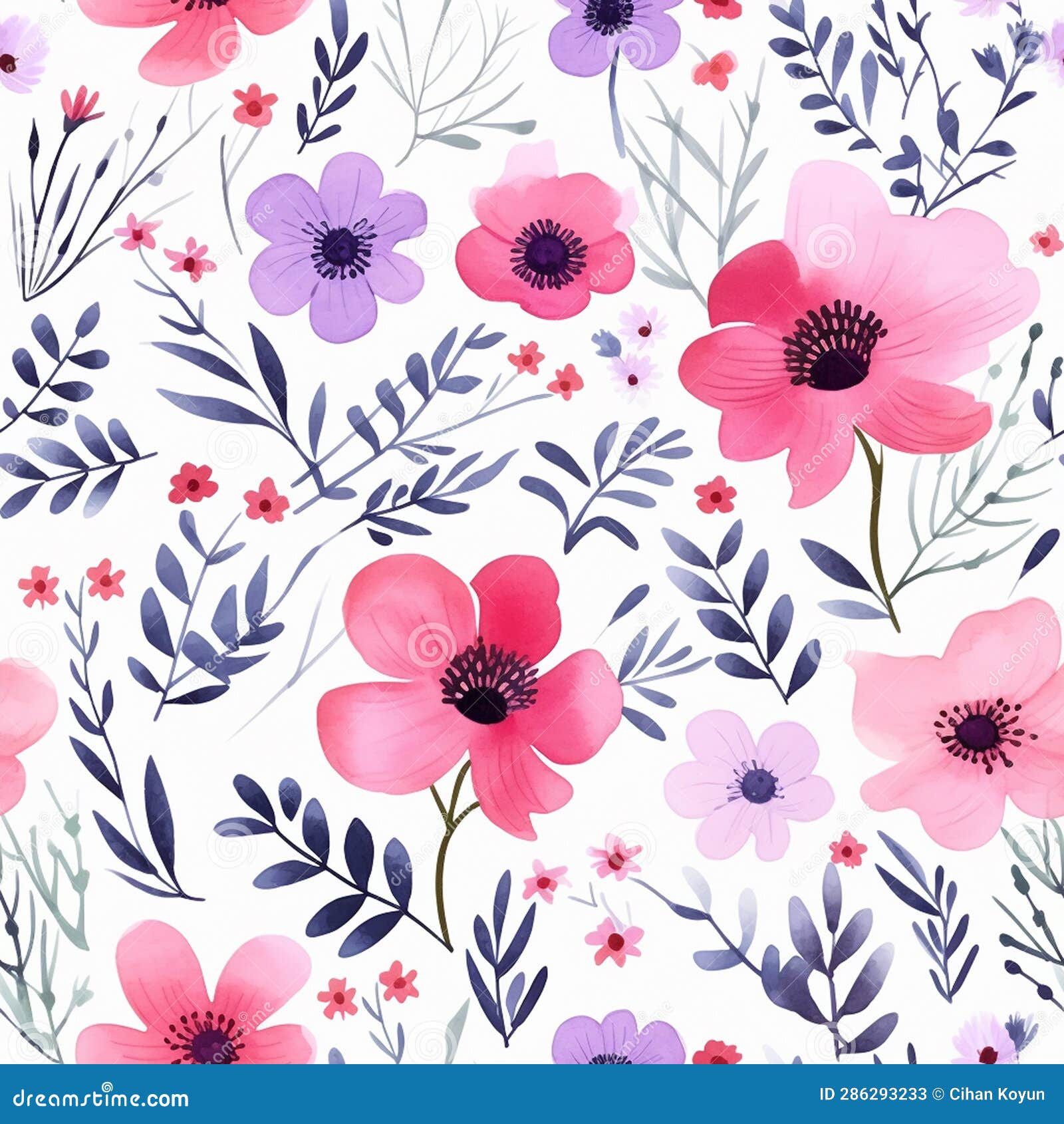 Delicate Floral Patterns Collection Stock Illustration - Illustration ...