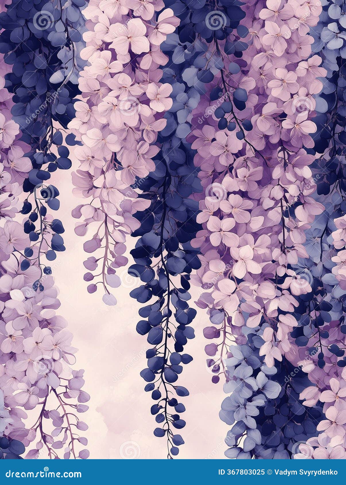 Wisteria Pattern Cartoon Vector | CartoonDealer.com #22518915