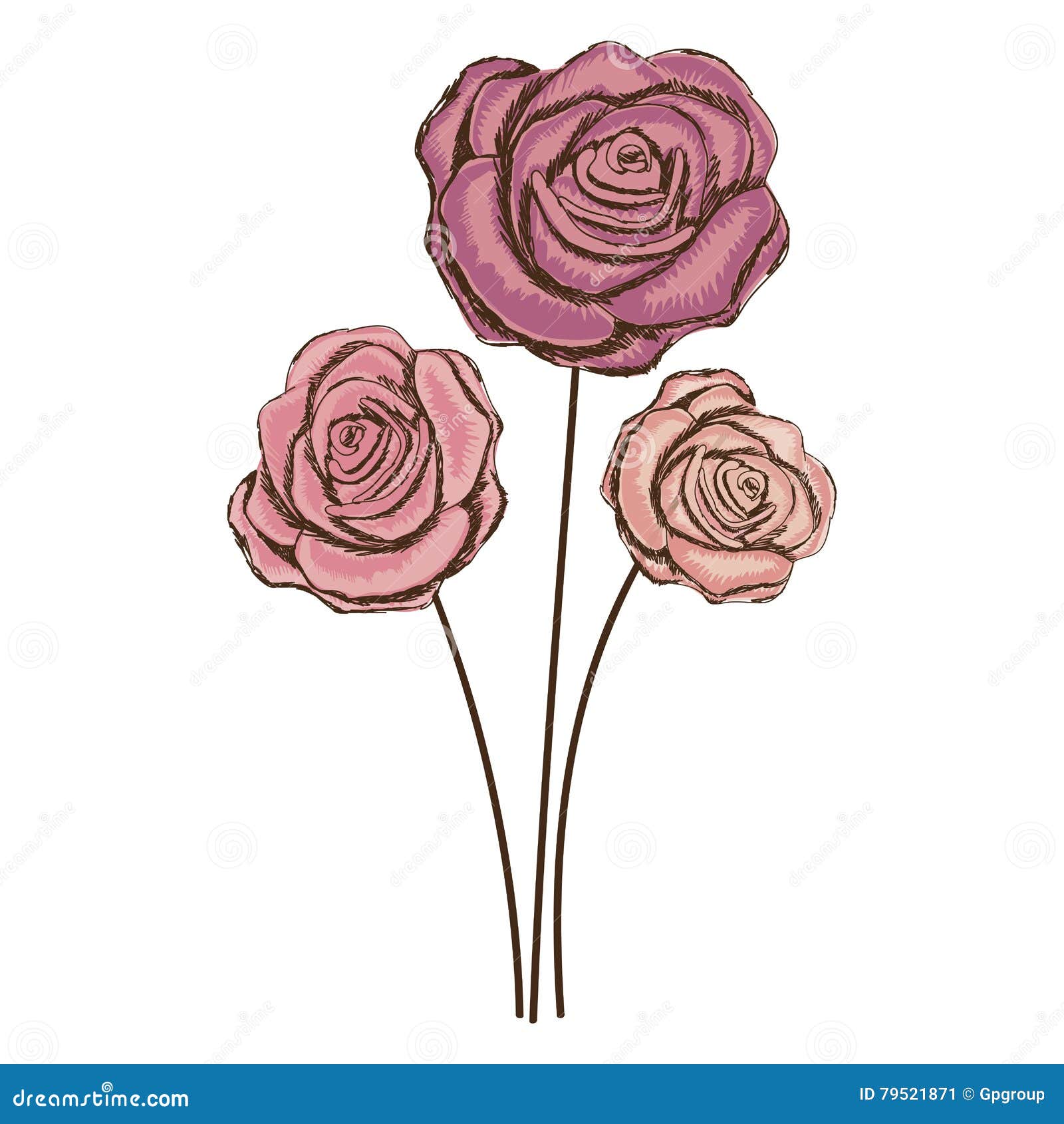 Delicate Flower Drawing Icon Image Stock Vector - Illustration of ...
