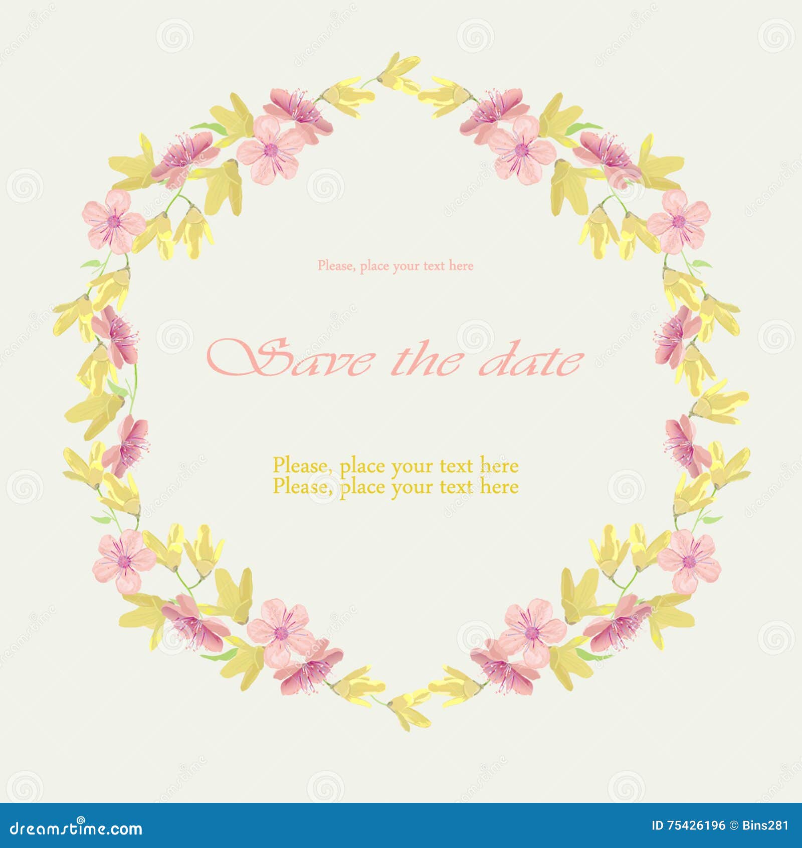 Delicate flowers on frame stock vector. Illustration of card - 75426196