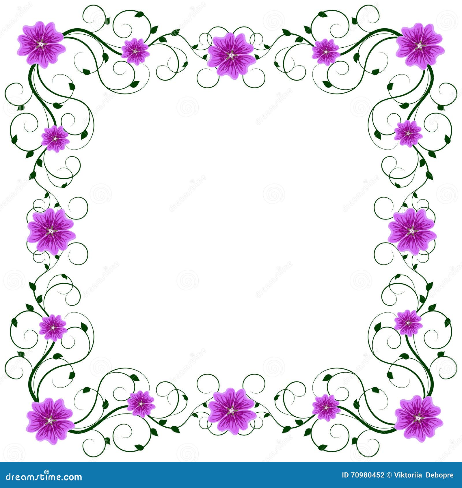 Delicate Frame with Mallows Stock Vector - Illustration of floral ...