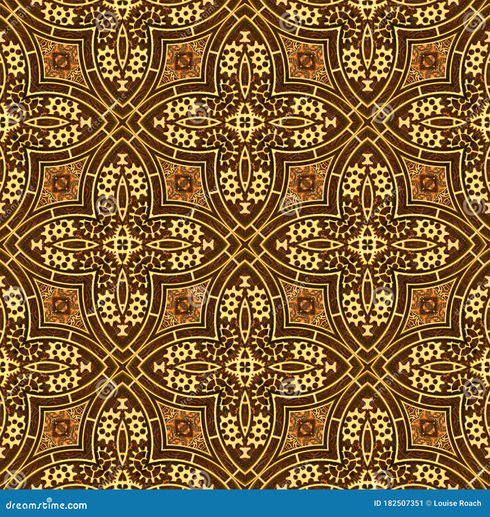 Steampunk Baroque Repeat Surface Pattern Tile - Seamless Stock ...