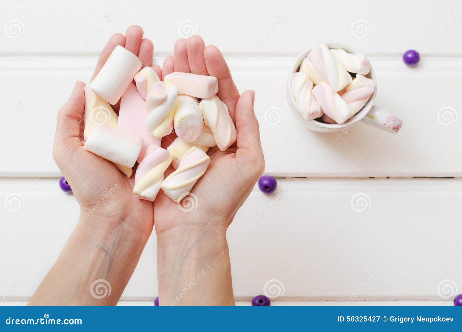 In the Delicate Hands of Girls, Air, Sweet Candy Stock Image - Image of ...