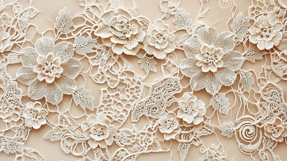 Delicate Lace Pattern on a Neutral Background, Honoring Lacework Day ...