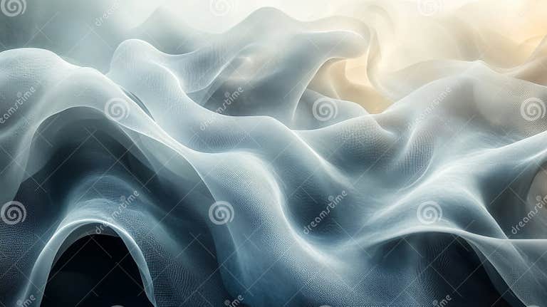 Delicate Layers of Translucent Fabric Create an Ethereal Wave-like ...