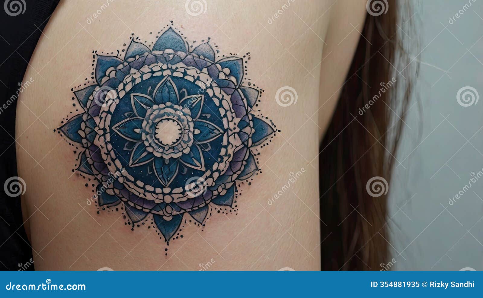 Delicate Mandala Tattoo Design Stock Image - Image of neck, hand: 354881935