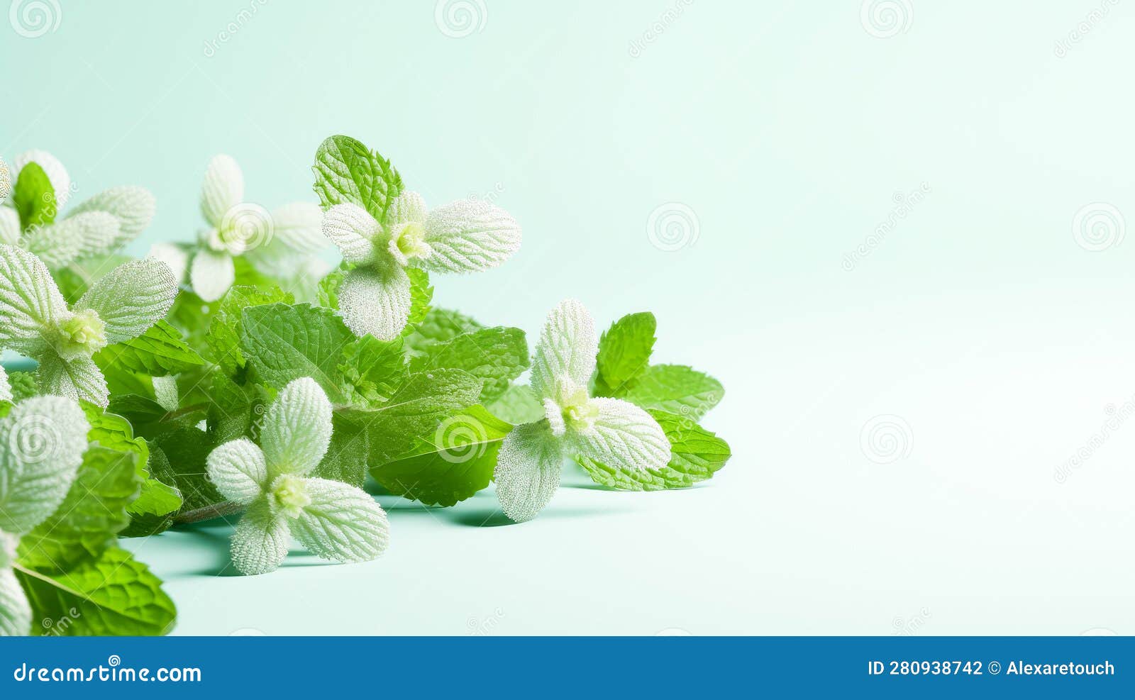 Delicate Mint Tablets on a Gentle Mint Background Stock Illustration ...