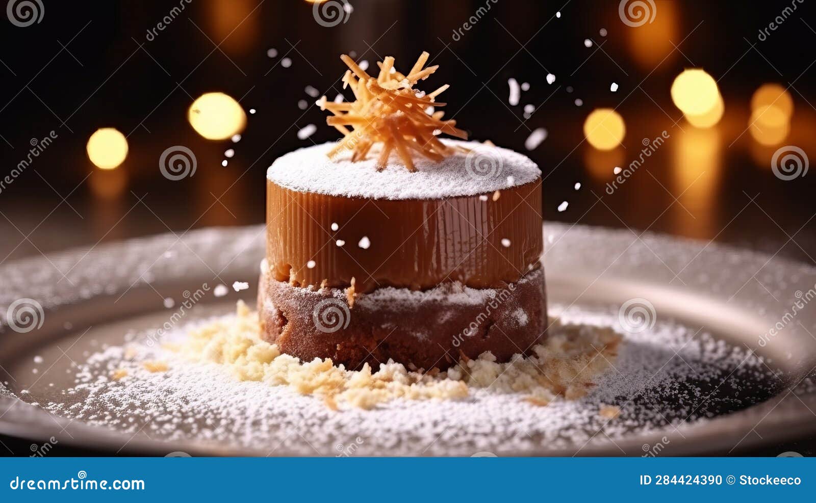 Delicate Mousse with a Dusting of Powdered Sugar Stock Illustration ...