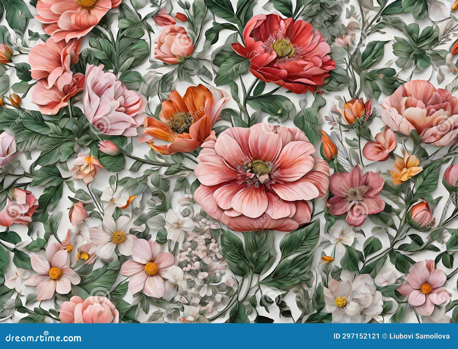 Delicate Multi-colored Spring Flowers on a Gray Background. Closeup of ...