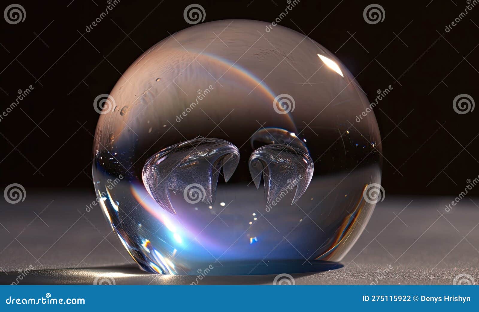 A Delicate Object Enclosed in Transparent Glass Bubble Creating Using ...