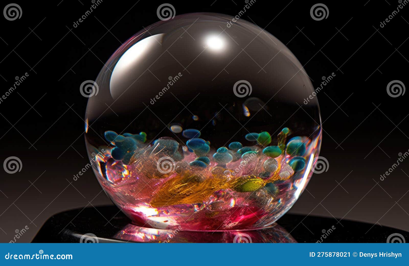 A Delicate Object Enclosed in Transparent Glass Bubble Creating Using ...