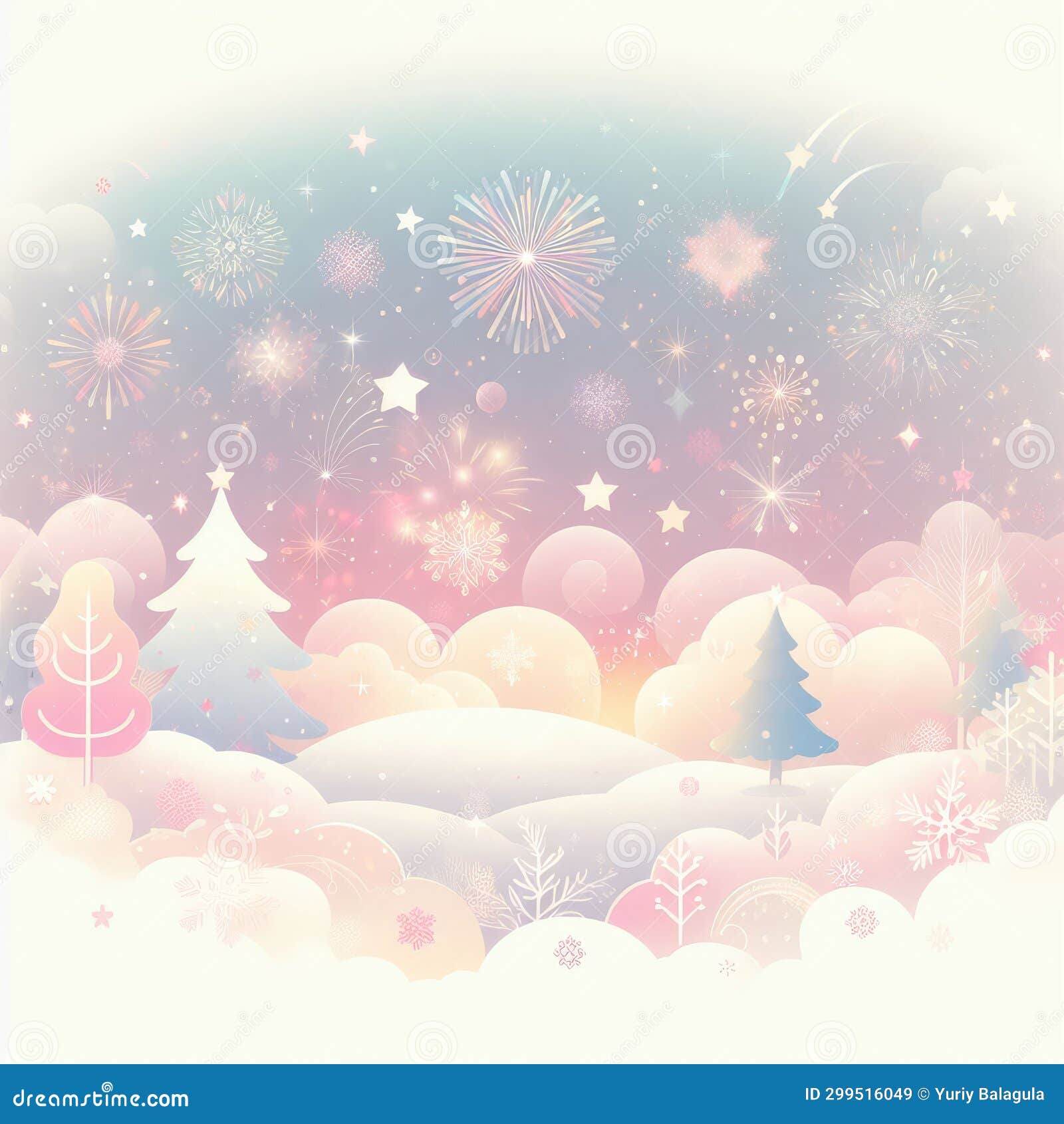 Delicate Pastel Christmas and New Year Backgrounds Stock Illustration ...