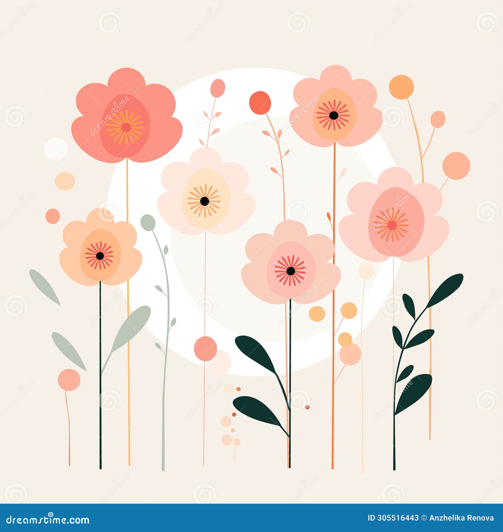 Cute Pastel Drawing of Nature in the Style of Abstraction Stock ...