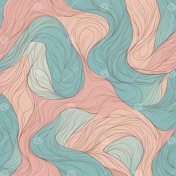 Delicate Continuous Line Pattern with Smooth Color Blends Stock ...