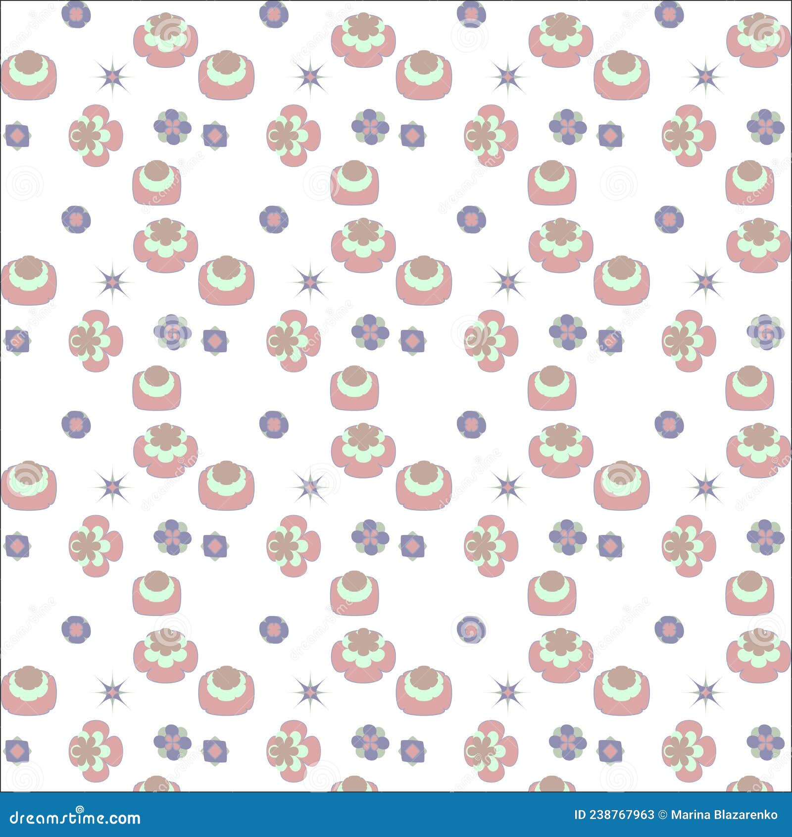 Delicate Pattern of Figures of Different Shapes.3d. Stock Illustration ...