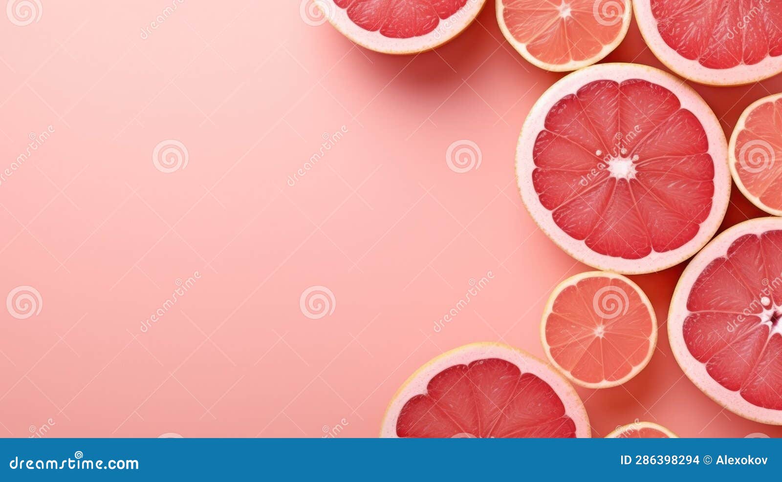 Delicate Pink Grapefruit Border AI Generated Stock Illustration ...