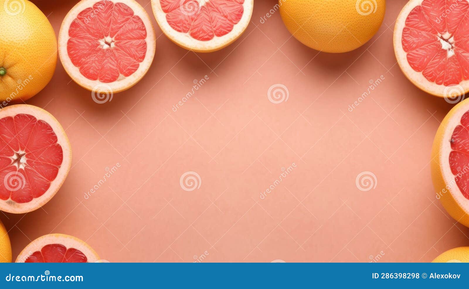 Delicate Pink Grapefruit Border AI Generated Stock Illustration ...