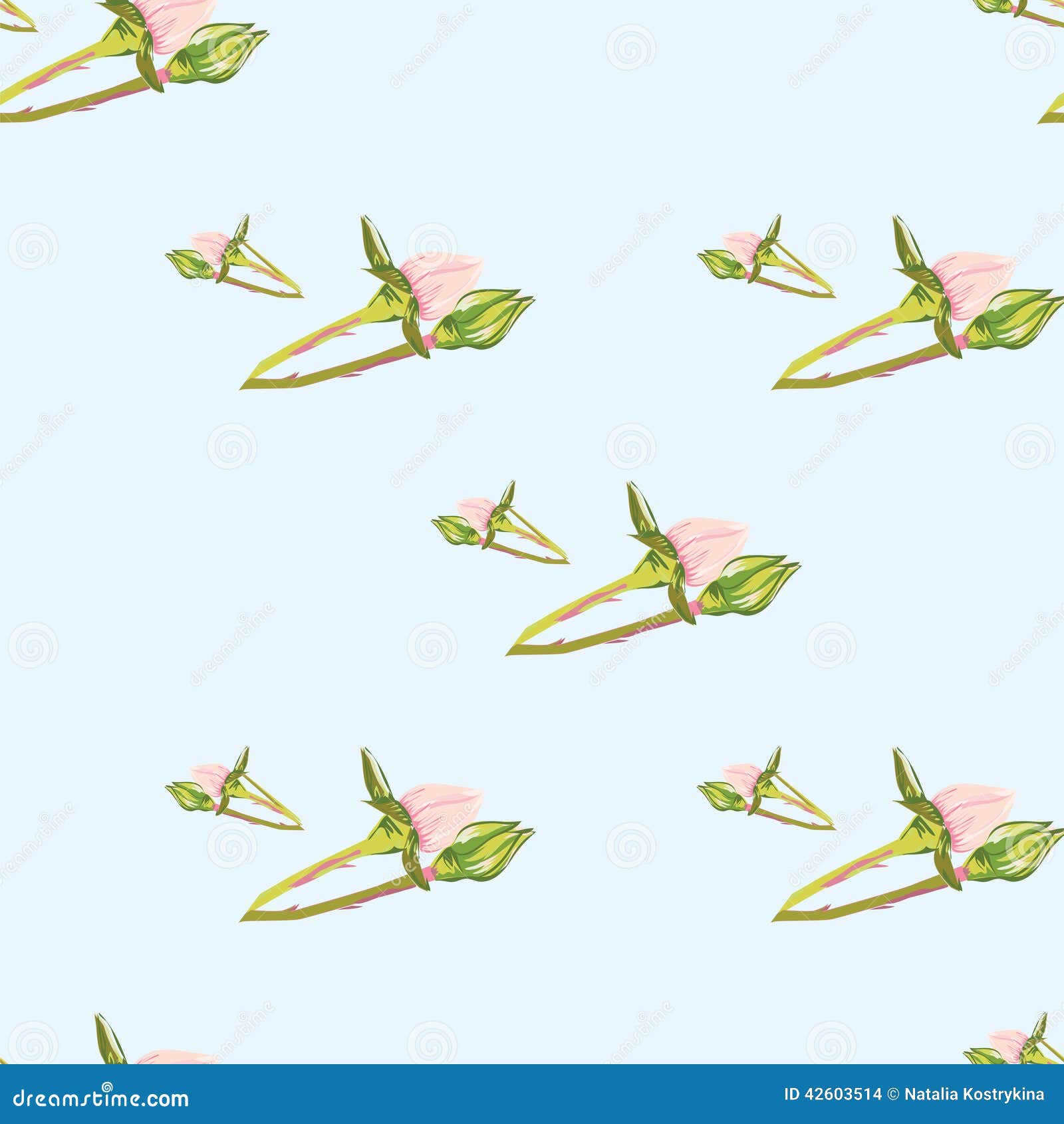 Delicate pink rosebud stock vector. Illustration of stem - 42603514