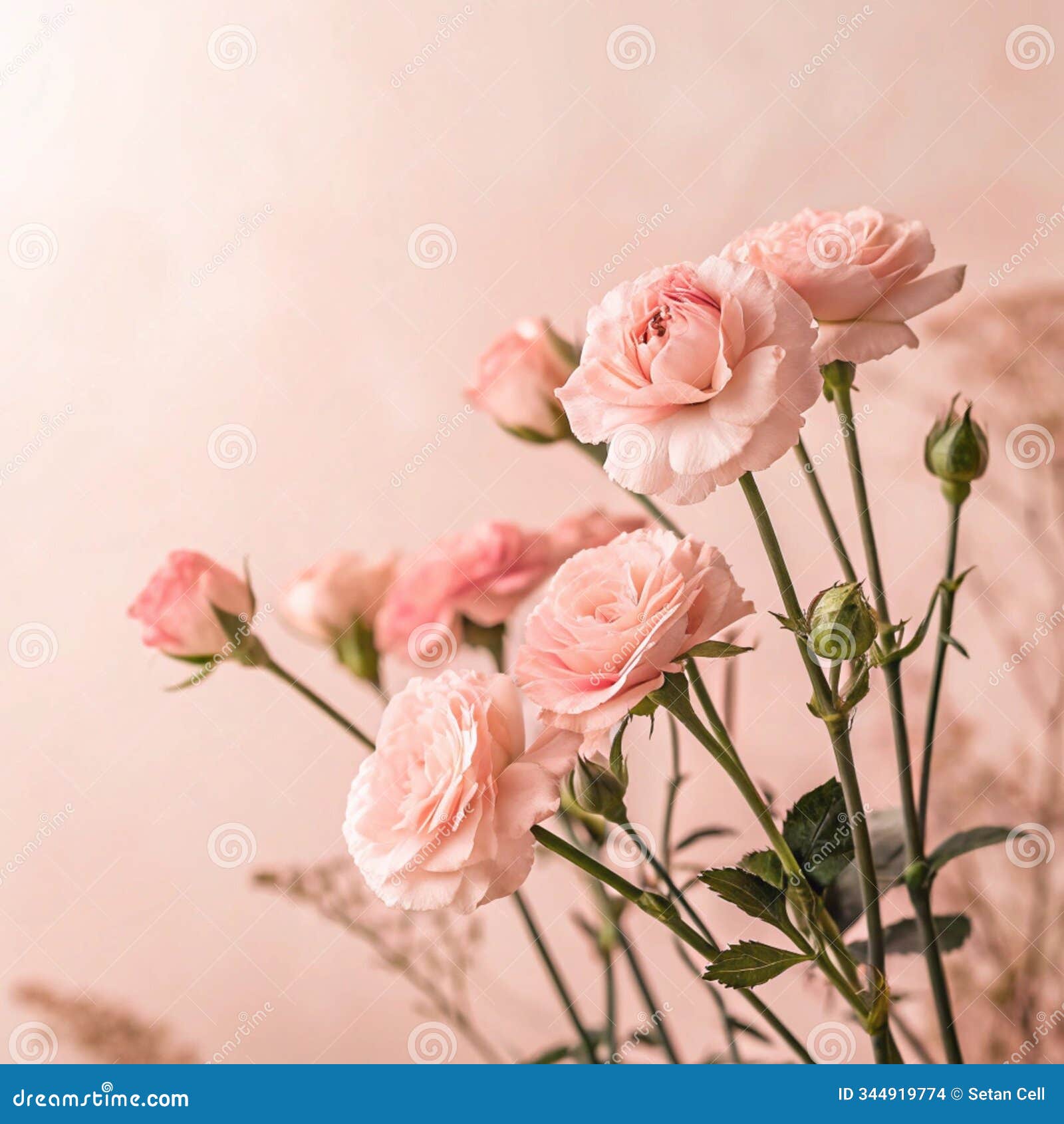 Delicate Pink Roses in a Soft, Romantic Setting Stock Photo - Image of ...