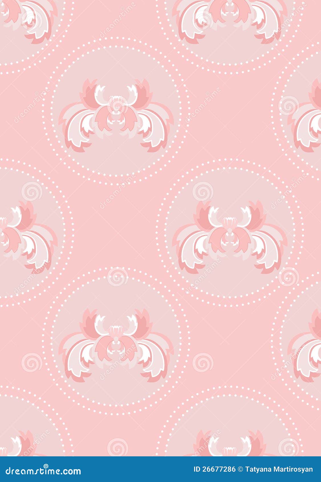Delicate Pink Seamless Background with Flower Stock Vector ...