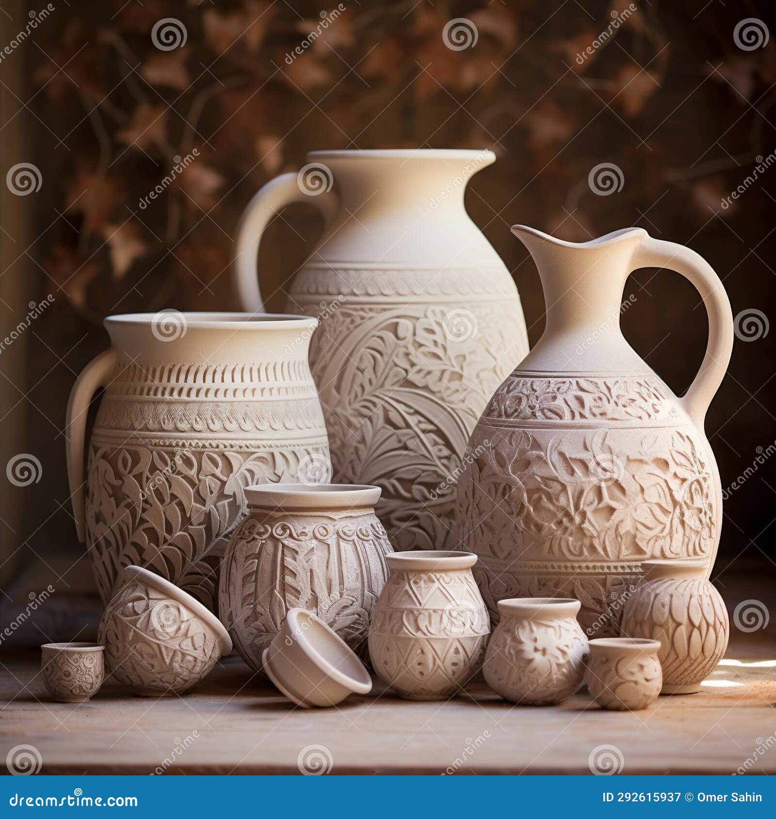 Delicate Pottery with Intricate Designs and Eye-Catching Patterns Stock ...
