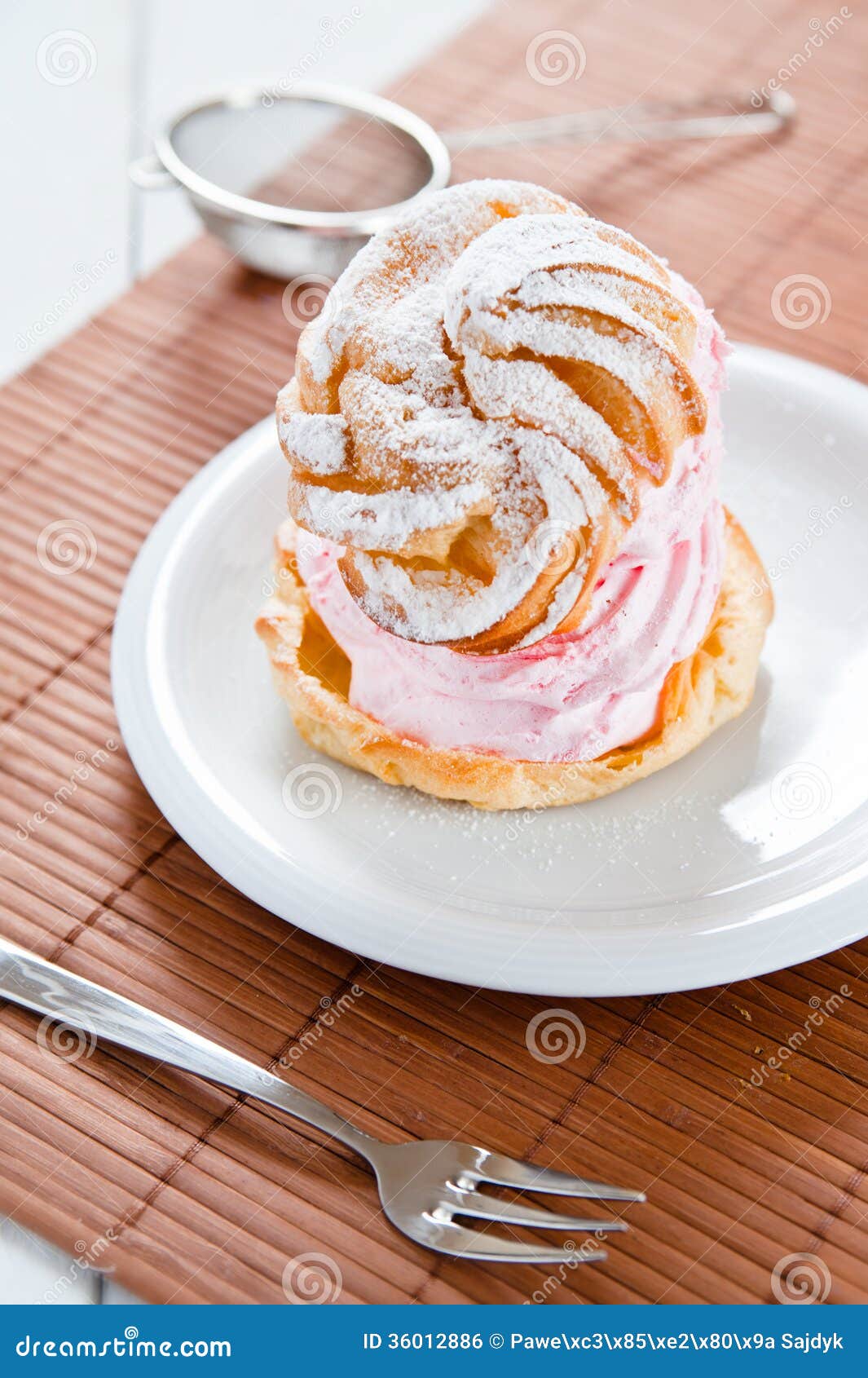 Delicate Puff Profiterole Filled with Delicious Cream Stock Photo ...