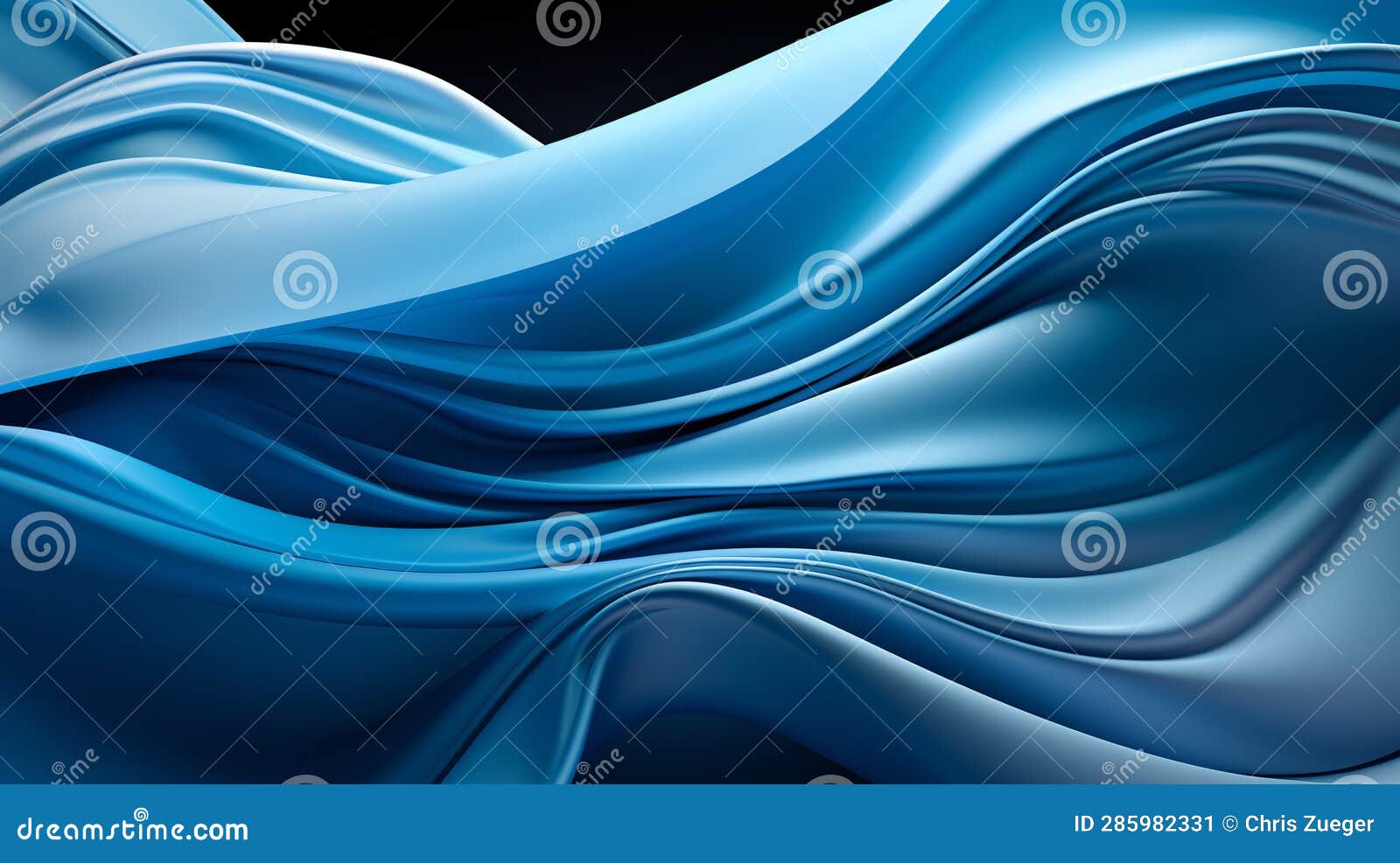 Delicate Rhythmic Blue Wave Print Stock Illustration - Illustration of ...