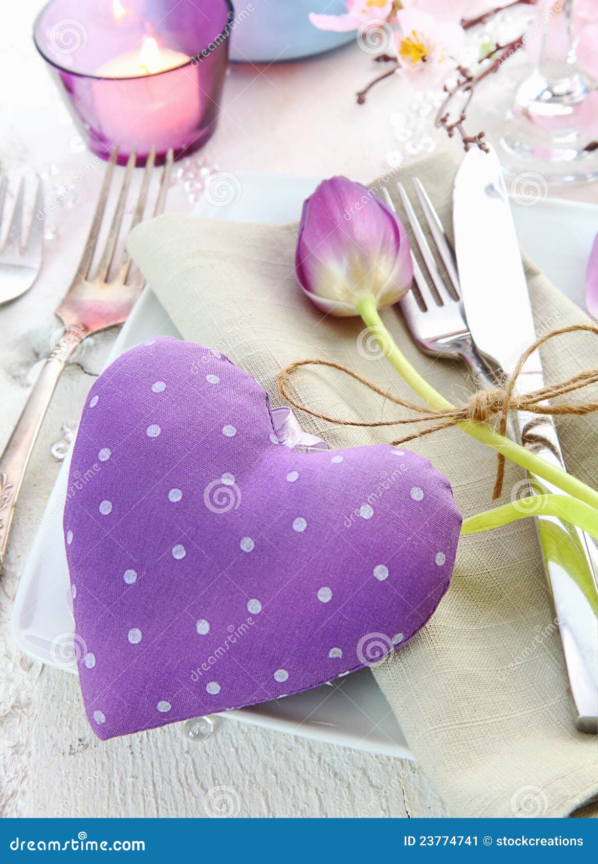 Delicate Romantic Table Setting Stock Image - Image of romance ...