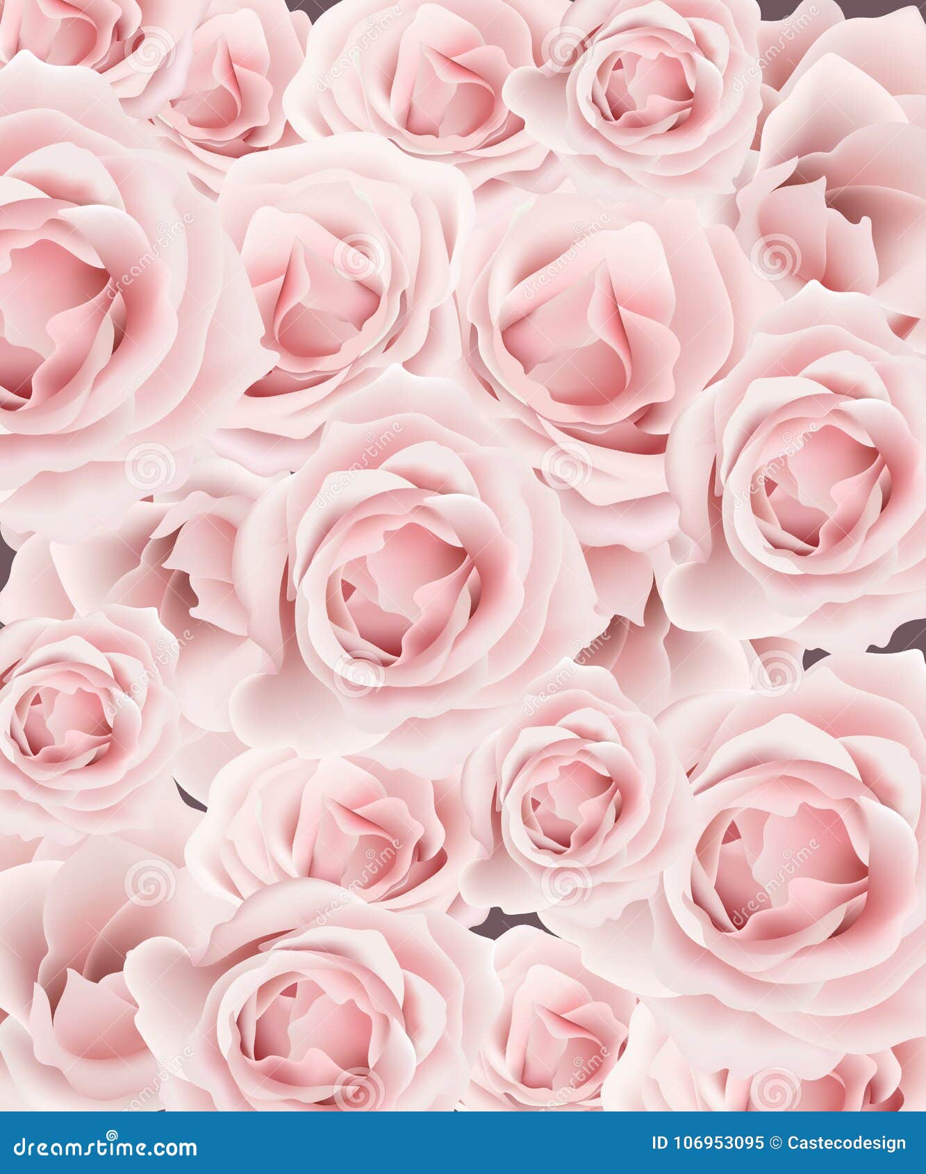 Delicate Roses Pattern Background Vector. Floral Template Design ...