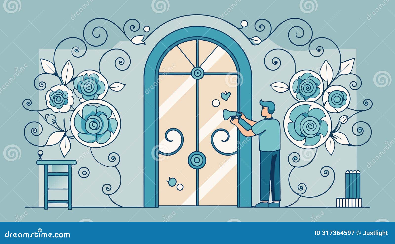 Delicate Rosettes and Scrollwork Being Created and Installed Around the ...