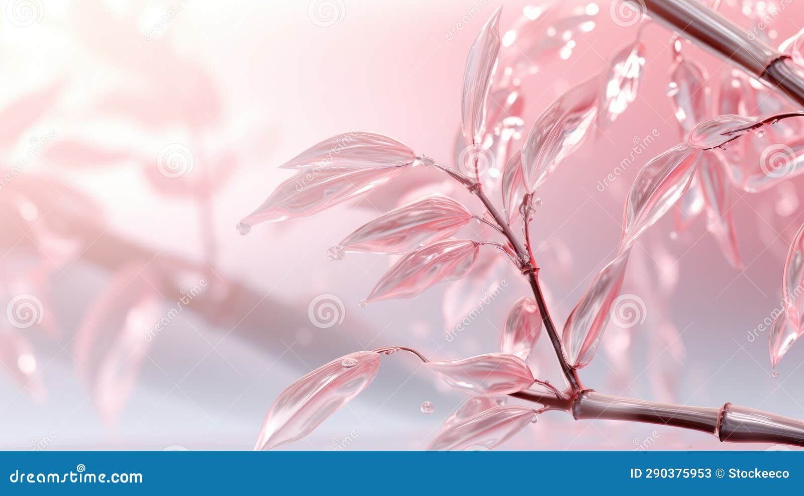 Delicate Sculpture of Bamboo in Holographic Style on Gradient ...