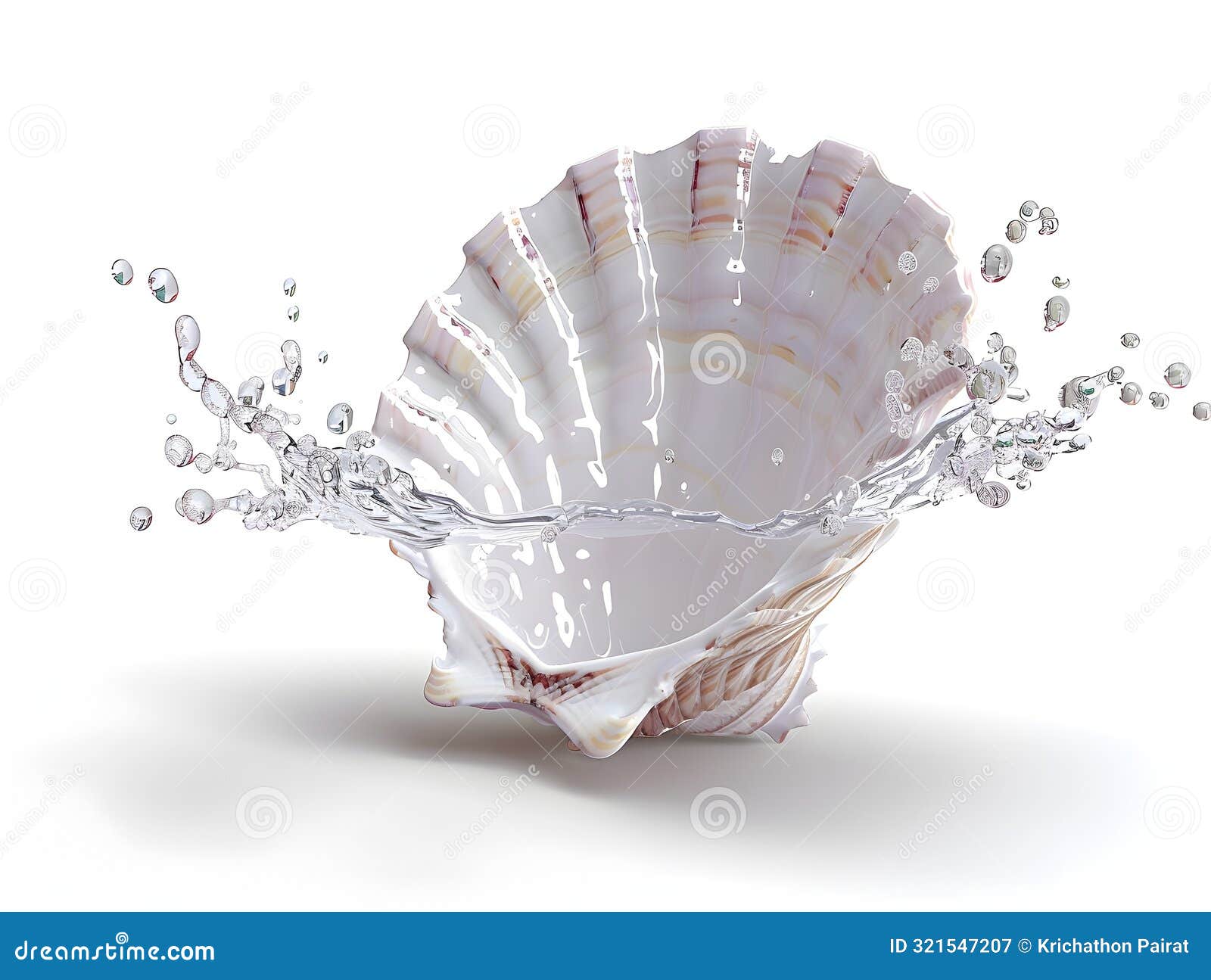 Elegant 3D Rendered Hummingbird Emerging from Water Splash on White ...