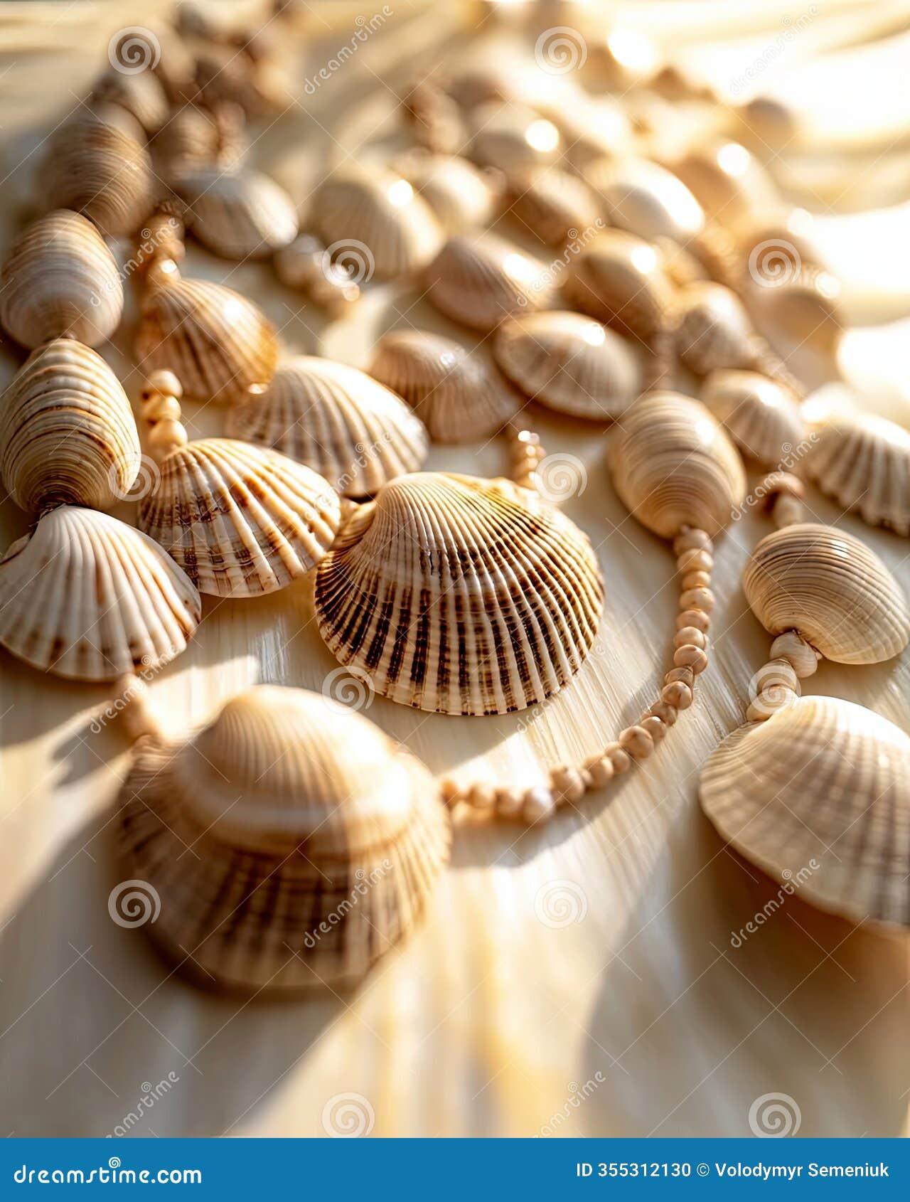 Circular Shell Necklace Showcasing Natural Details and Textures on a ...