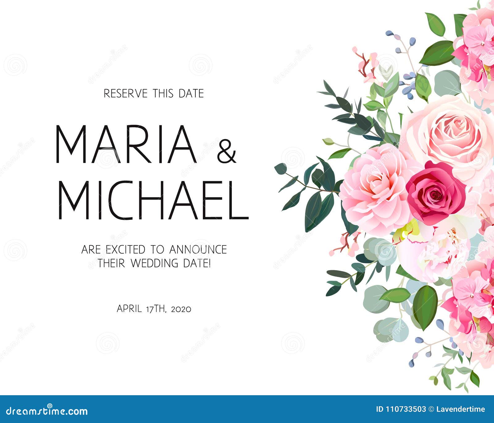 Delicate Side Wedding Vector Design Frame Stock Vector - Illustration ...