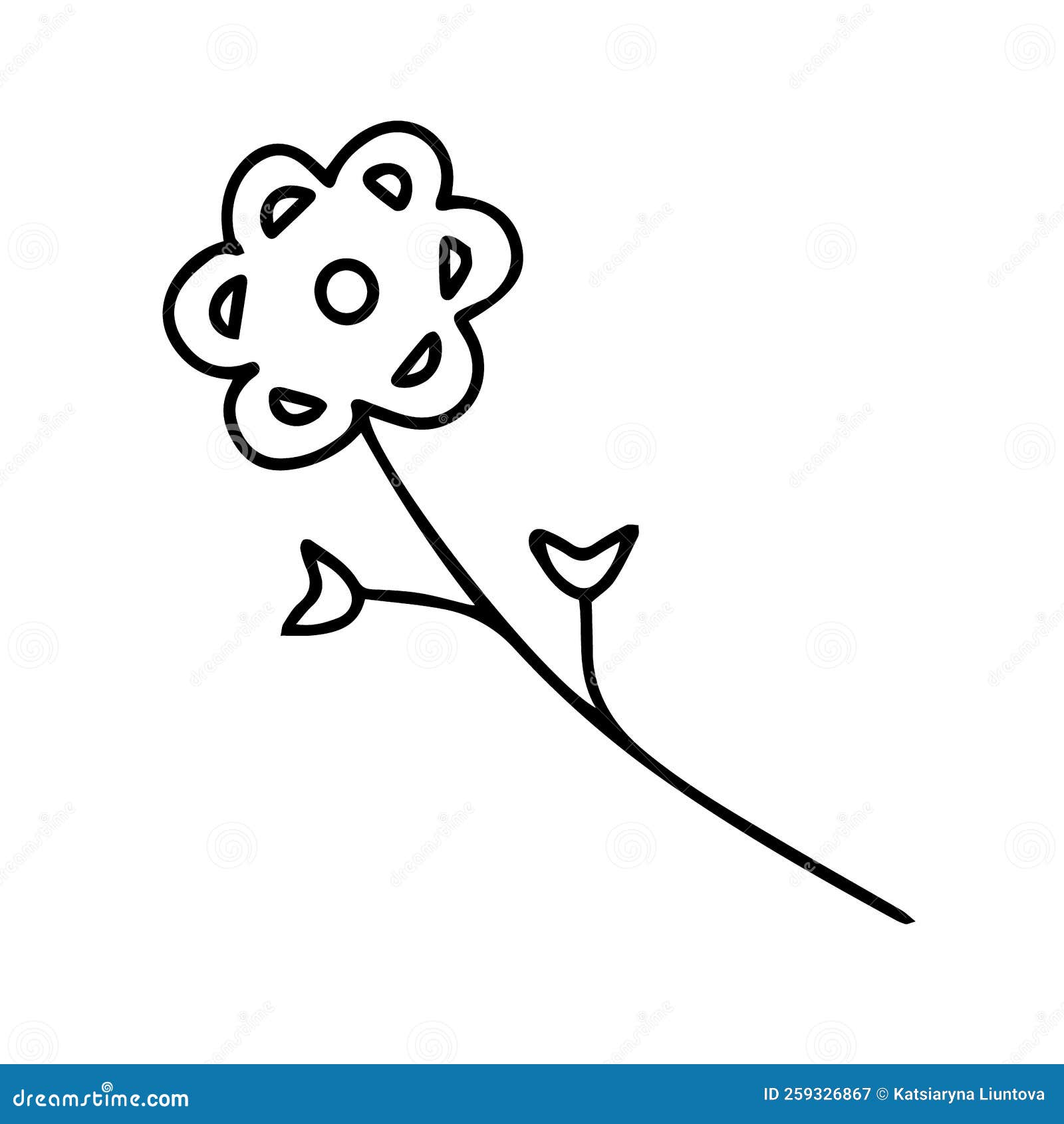Delicate Sketch of a Spring Flower. Vector Illustration in Hand Drawn ... Delicate Sketch of a Spring Flower. Vector Illustration in Hand Drawn ...