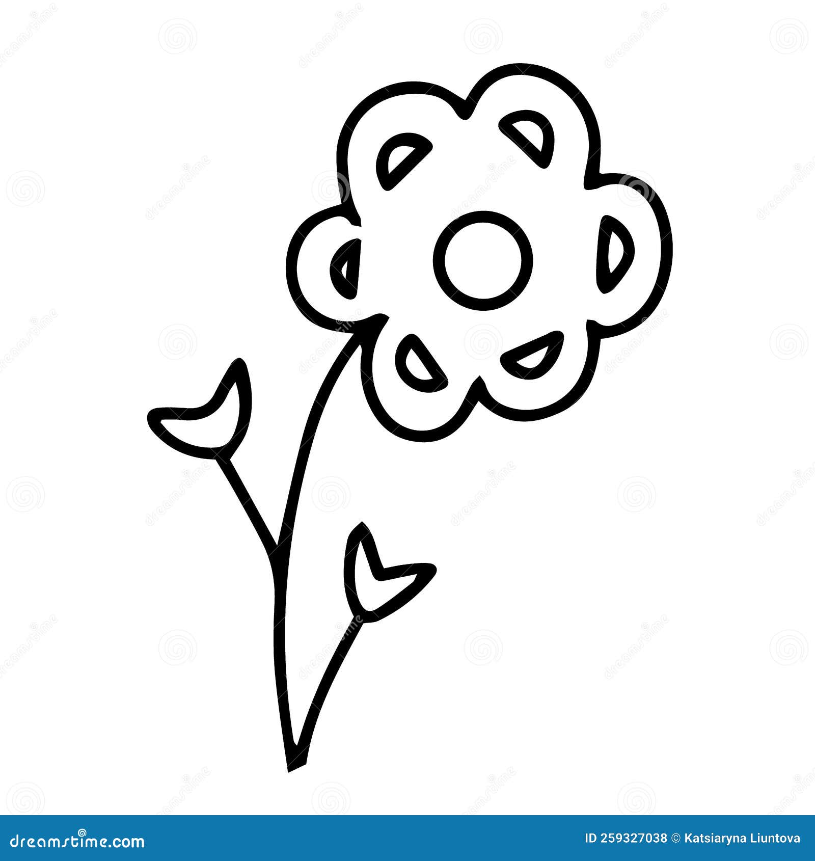 Delicate Sketch of a Spring Flower. Vector Illustration in Hand Drawn ... Delicate Sketch of a Spring Flower. Vector Illustration in Hand Drawn ...