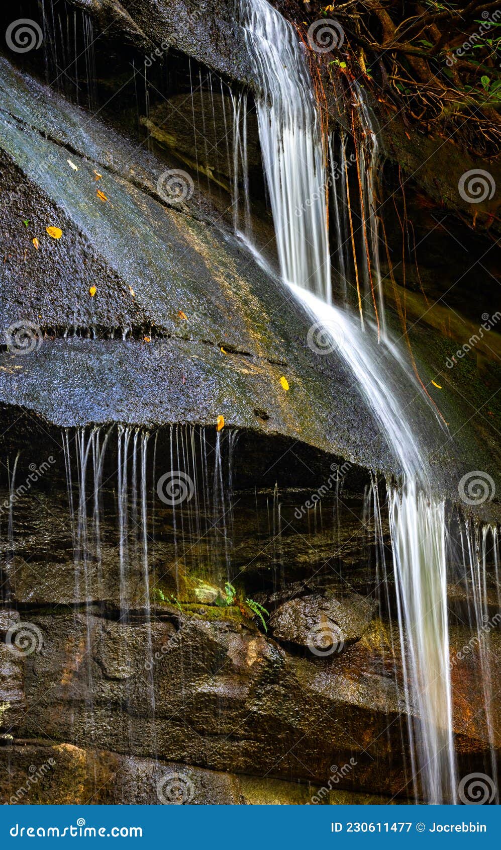 Delicate Slick Rock Falls in Pisgah Forest Stock Image - Image of ...