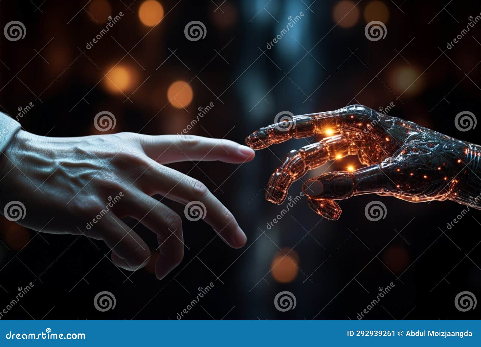 In a Delicate Touch, Human and AI Technology Unite Harmoniously Stock ...