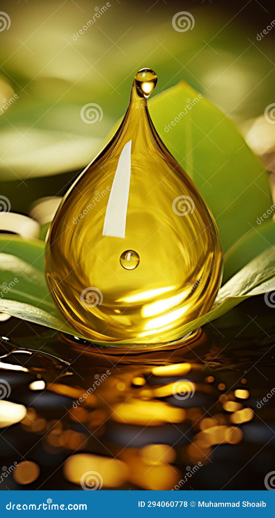 Translucent Drop Of Liquid Blue Hydration Cream With Hyaluron For ...