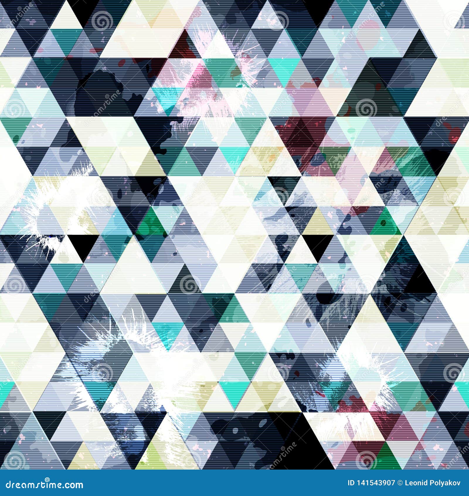 Delicate Vibrant Colored Polygons Geometric Abstract Seamless Pattern ...