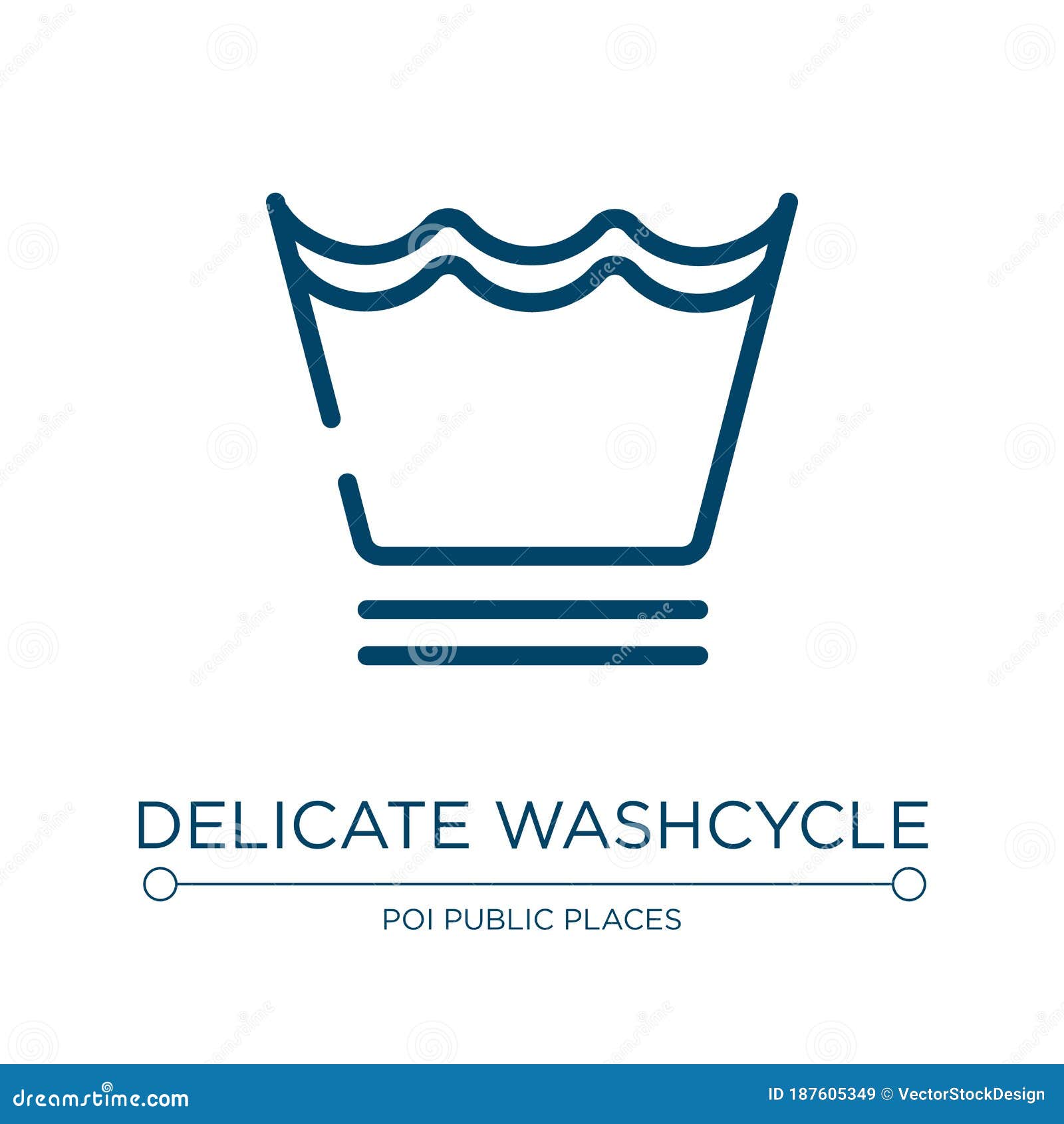 Delicate Washcycle Icon. Linear Vector Illustration from Laundry ...