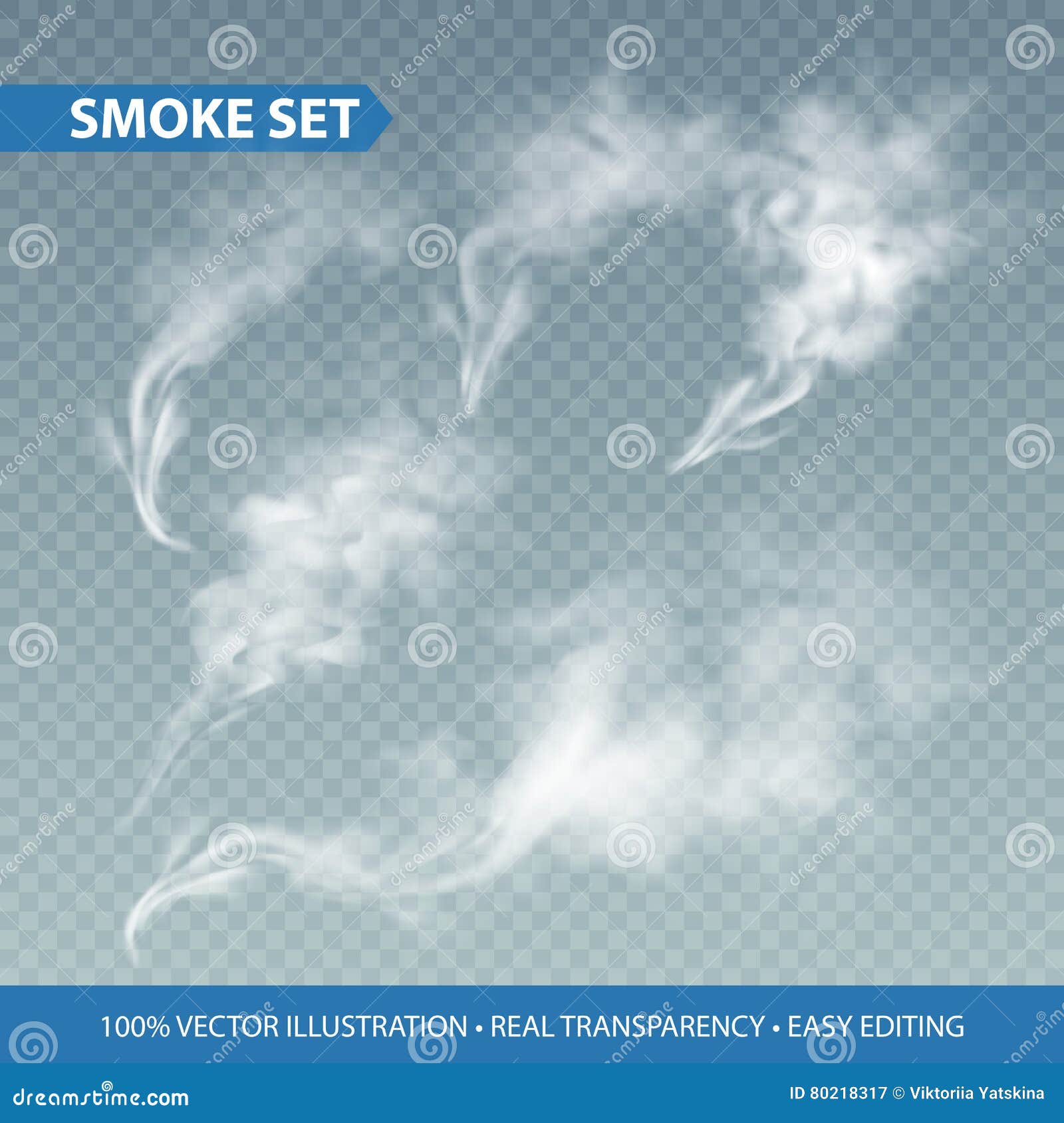 Delicate White Cigarette Smoke Waves on Transparent Background. Vector ...