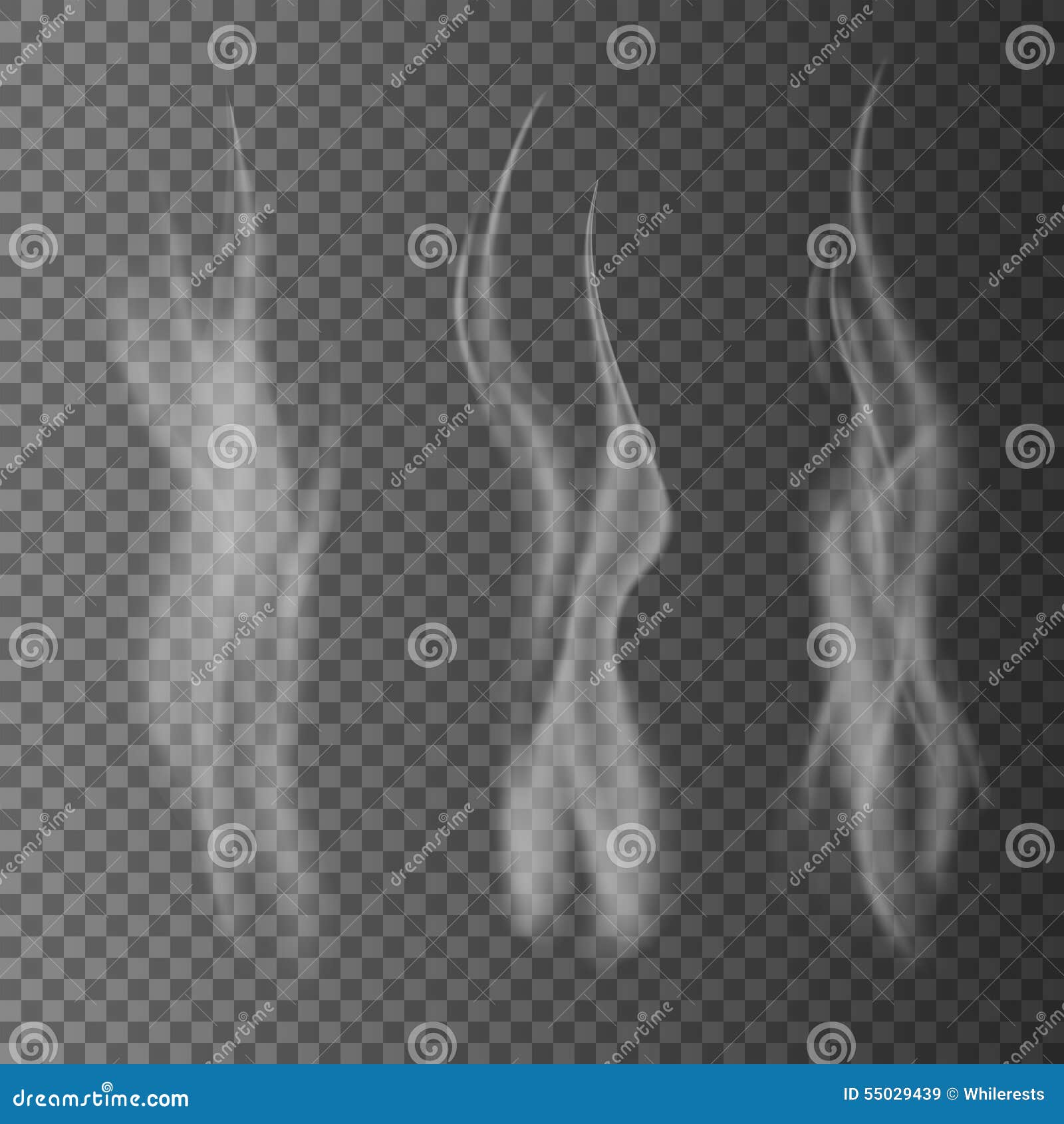 Delicate White Cigarette Smoke Waves on Transparent Background Vector ...