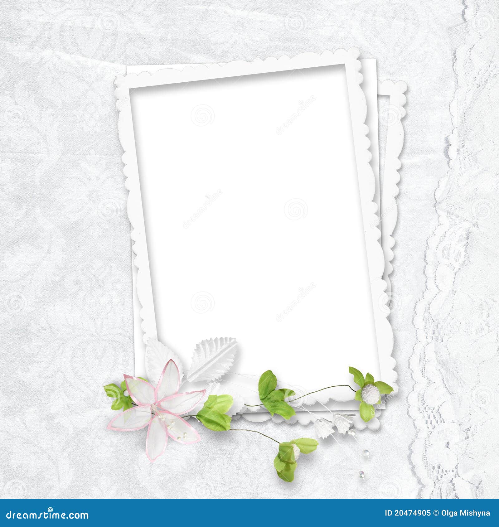 Delicate white frame stock image. Image of paper, swirl - 20474905