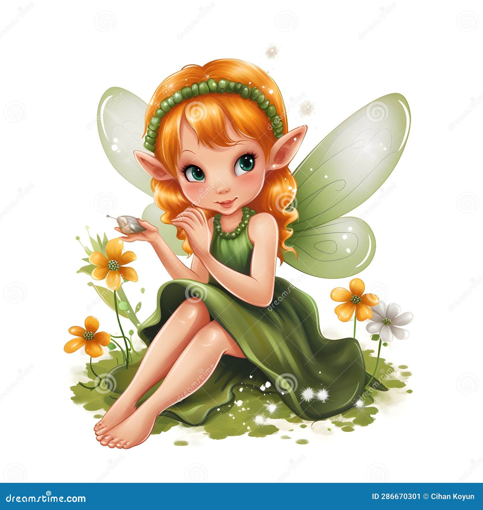 Delicate winged fairy stock illustration. Illustration of cartoon ...