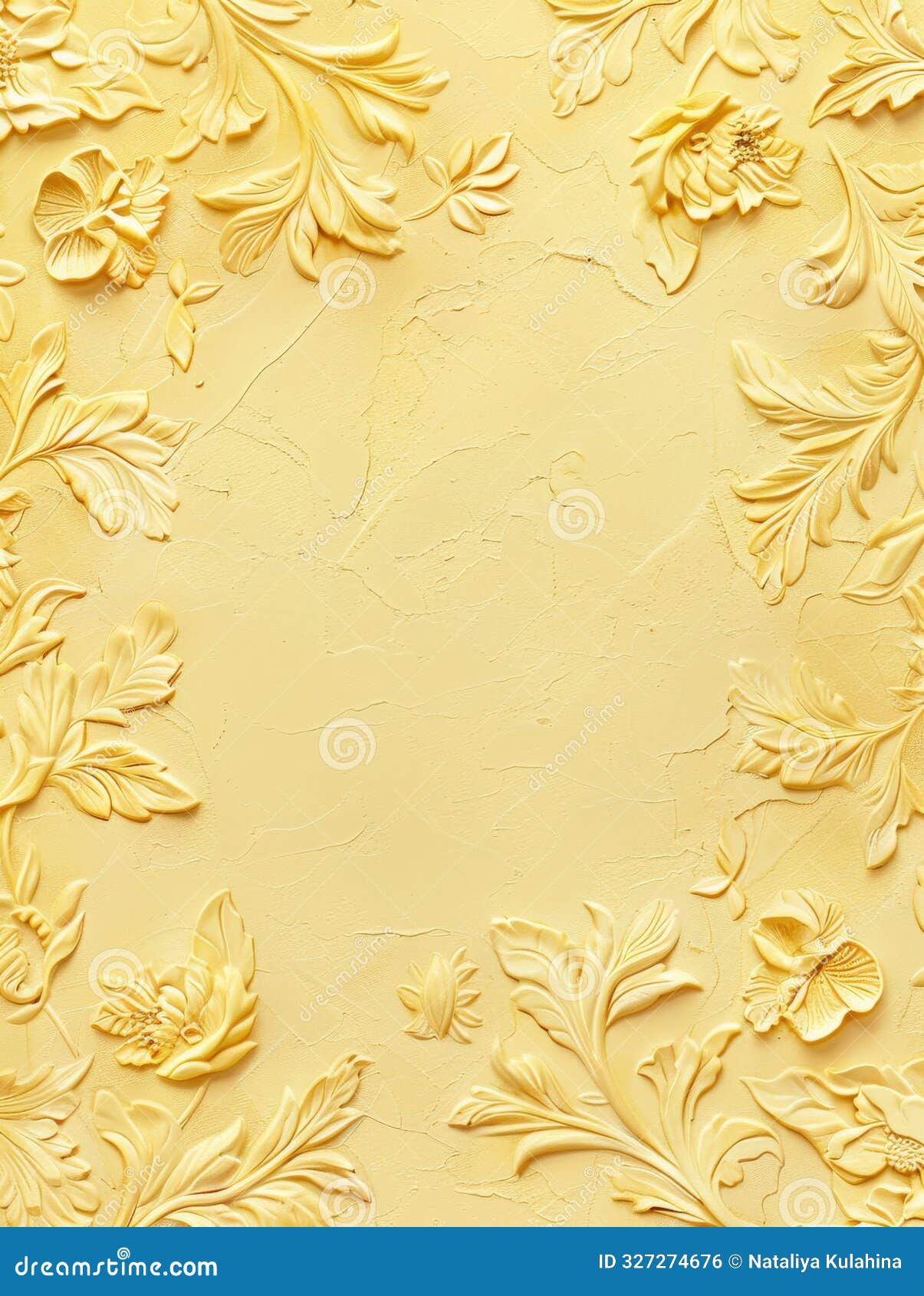 Delicate Yellow Floral Pattern with Light Airy Details and Soft Lines ...