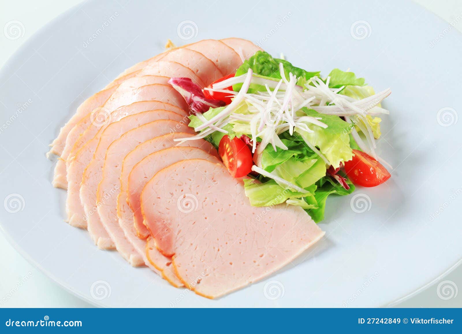 Delicately Sliced Chicken Ham Stock Image - Image of lettuce, turkey ...